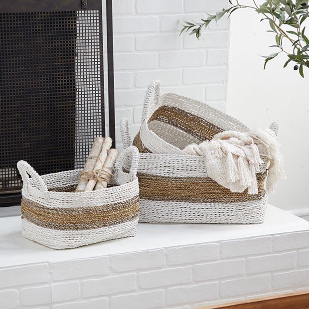 Seagrass String Basket Set of 3 | Antique Farmhouse