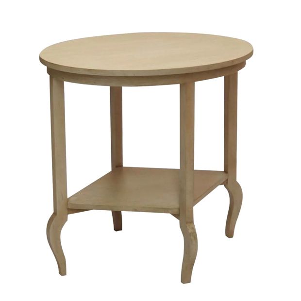 Simple Farmhouse Tiered Round Accent Table | Antique Farmhouse