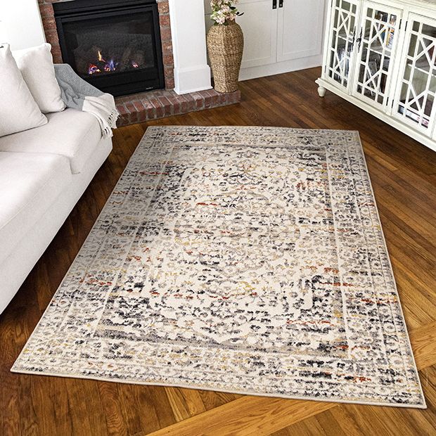 Simply Southern Cottage Laurel Grey Area Rug | Antique Farmhouse