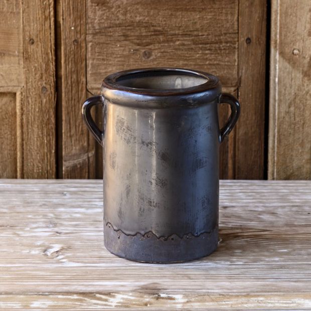 Smoked Glaze Crock 6 inch | Antique Farmhouse
