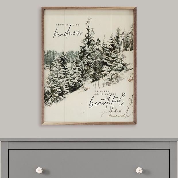 Snow Is Like Kindness Trees Framed Wall Sign | Antique Farmhouse
