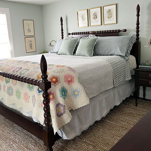 Rolling Pin Turned Post Bed Frame | Antique Farmhouse