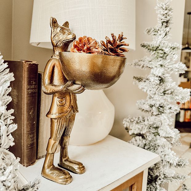 Standing Fox With Display Bowl | Antique Farmhouse