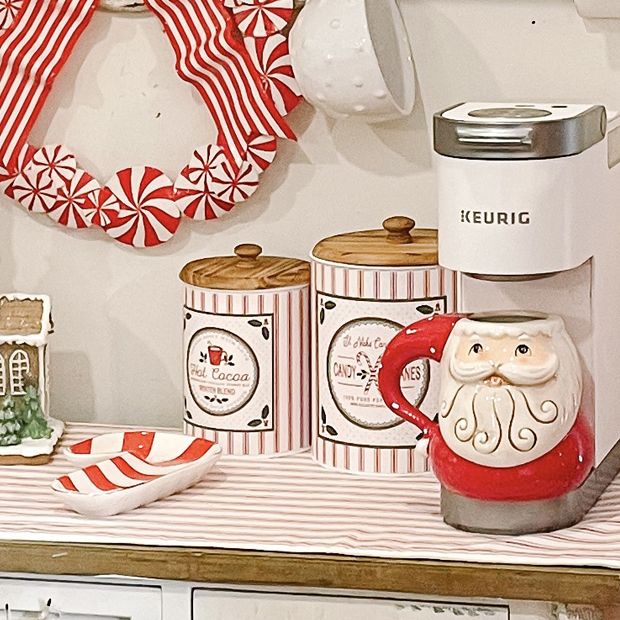 Striped Christmas Canister Set of 3 | Antique Farmhouse