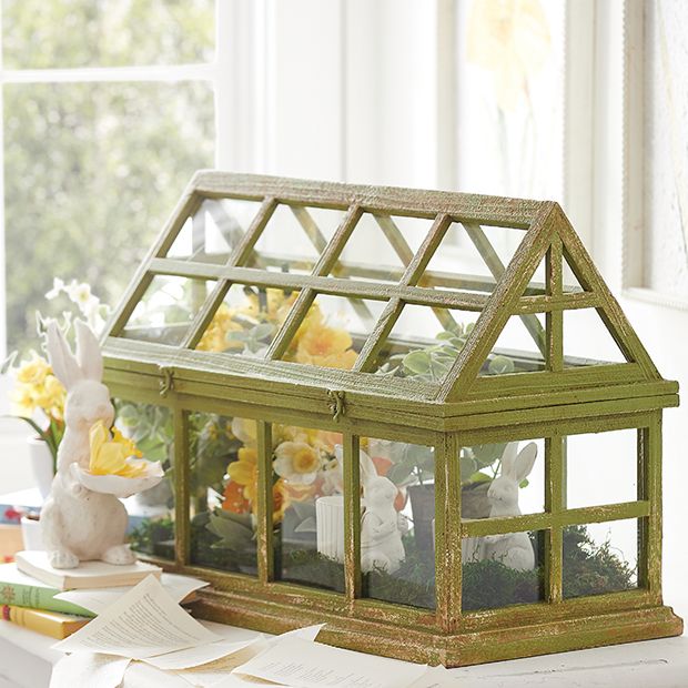 Tabletop Green House Terrarium | Antique Farmhouse