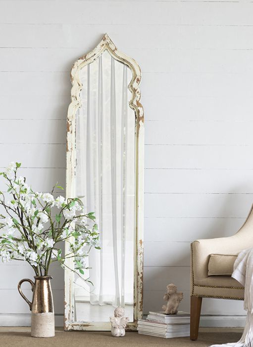 Tall Framed Farmhouse Mirror | Antique Farmhouse