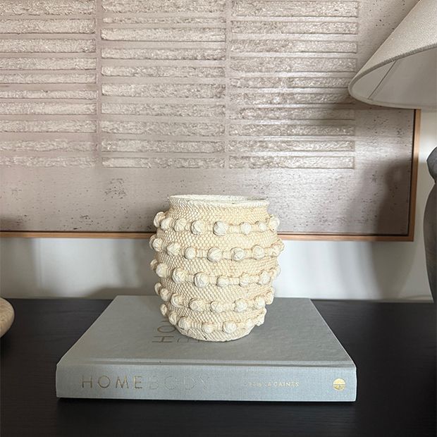 Textured Cement Ivory Vase | Antique Farmhouse