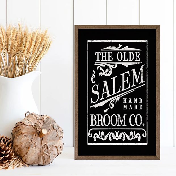 The Olde Salem Broom Co Black Framed Sign | Antique Farmhouse