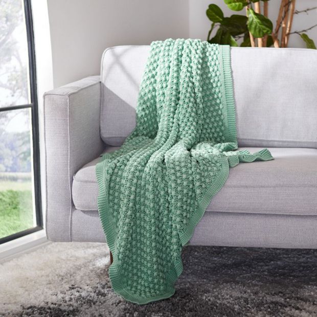 Thick Knit Cotton Throw Blanket | Antique Farmhouse