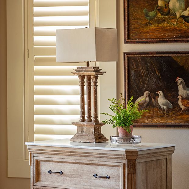 Three Column Rustic Farmhouse Table Lamp | Antique Farmhouse