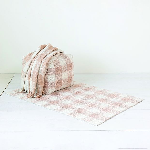 Tufted Plaid Pattern Rectangle Rug | Antique Farmhouse