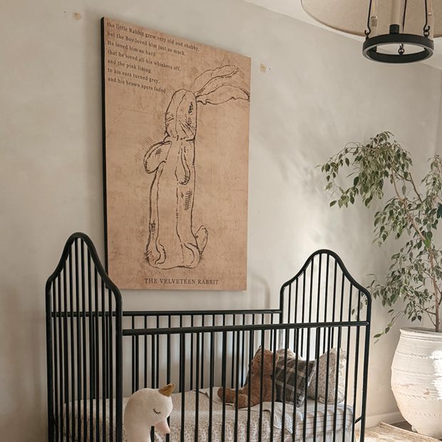 Velveteen Rabbit Quote Print Canvas Wall Art | Antique Farmhouse