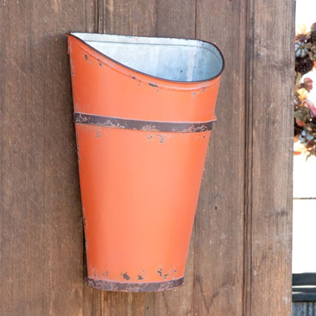 Vibrant Metal Wall Pocket | Antique Farmhouse