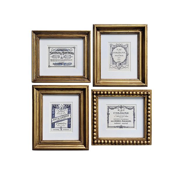 Vintage Inspired French Perfume Prints Set of 4 | Antique Farmhouse