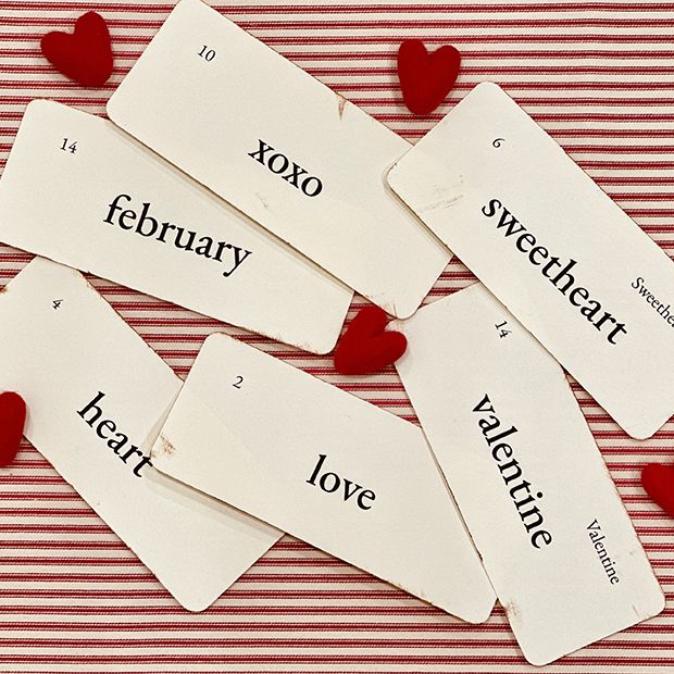 Vintage Inspired Valentine Flash Card Set of 6 | Antique Farmhouse