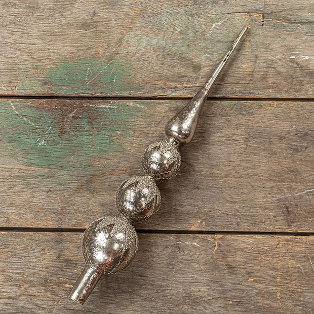 Vintage Silver Finial Tree Topper | Antique Farmhouse