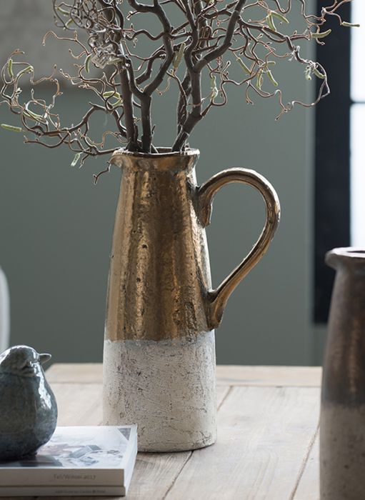 Weathered Ceramic Pitcher Vase | Antique Farmhouse