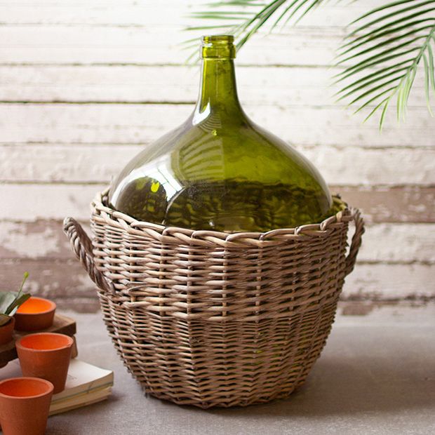 Wicker Covered Glass Jug | Antique Farmhouse