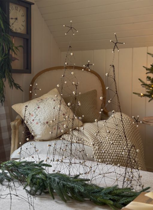 Wire Cone Tree With Pearls Set of 5 | Antique Farmhouse