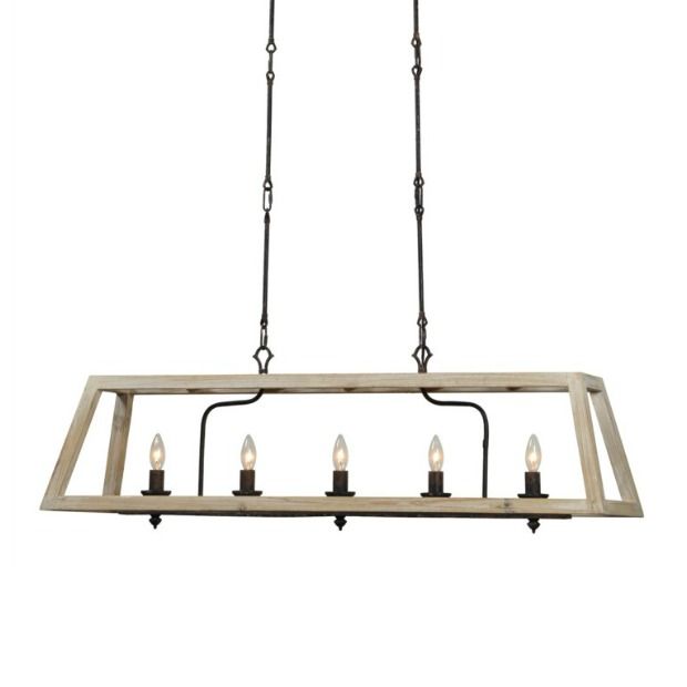 Wood Framed Linear Farmhouse Pendant Light | Antique Farmhouse