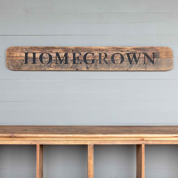 Wooden Homegrown Sign | Antique Farmhouse