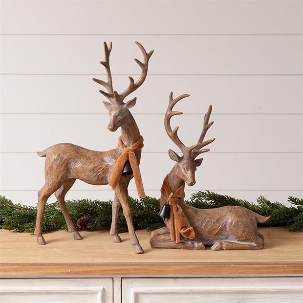 Woodland Deer Tabletop Decor Set of 2 | Antique Farmhouse