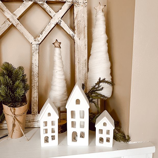 Wool Tree on Wood Base | Antique Farmhouse