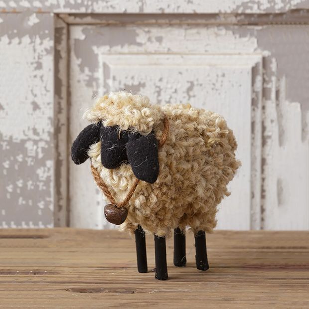 Wooly Sheep Tabletop Figurine | Antique Farmhouse