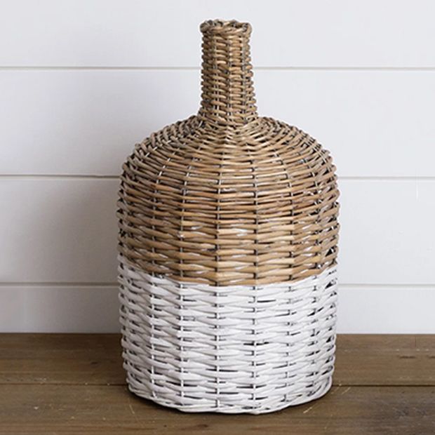 Woven Willow Demijohn Vase Set of 2 | Antique Farmhouse