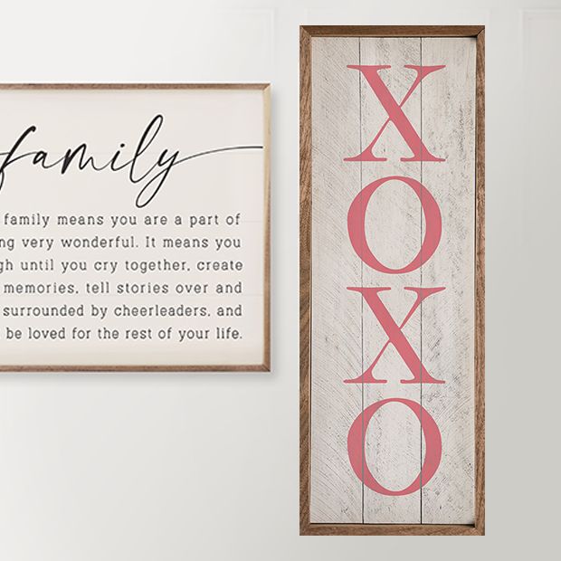 XOXO Pink Framed Sign | Antique Farmhouse
