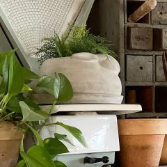 Cement Rabbit Planter | Antique Farmhouse