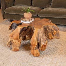 Natural Teakwood Root Round Coffee Table | Antique Farmhouse