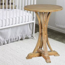 Rustic Round Accent Table | Antique Farmhouse