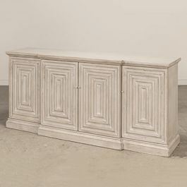 4 Door Breakfront Sideboard Cabinet | Antique Farmhouse