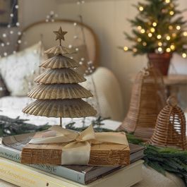 Aged Metal Tiered Tabletop Tree | Antique Farmhouse