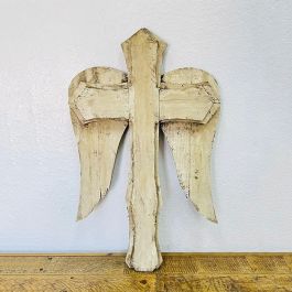 Angel Wing Wooden Cross | Antique Farmhouse