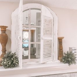 white shutter mirror