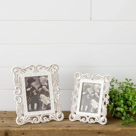 Carved Scroll Photo Frames Set of 2 | Antique Farmhouse