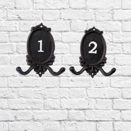 Numbered Iron Wall Hooks Set of 2 | Antique Farmhouse