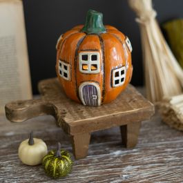 Ceramic Pumpkin Village House | Antique Farmhouse