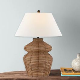 Coastal Rattan Base Table Lamp | Antique Farmhouse