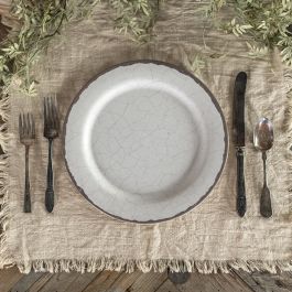 Cream Crackle Dinner Plate Set of 4 | Antique Farmhouse