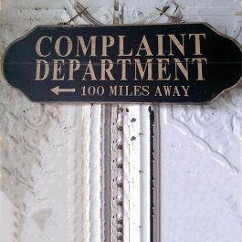 Complaint Department Humorous Wall Sign | Antique Farmhouse