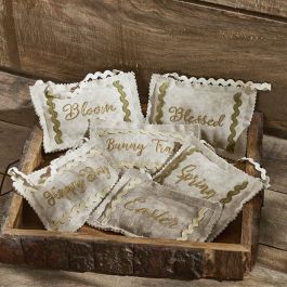 Embroidered Spring Season Bowl Filler Set of 6 | Antique Farmhouse