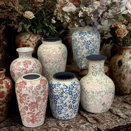 Floral Pattern Ceramic Vessel | Antique Farmhouse
