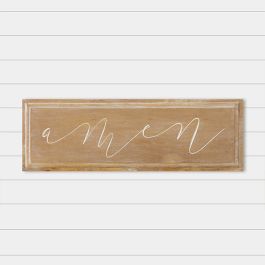 Framed Wooden Amen Sign | Antique Farmhouse