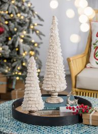 Fringed Cone Tree on Wood Base | Antique Farmhouse