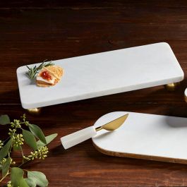 Gold Ball Footed Marble Riser Board | Antique Farmhouse