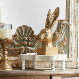 Gold Tone Rabbit Bust | Antique Farmhouse