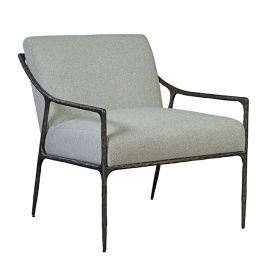 Hand Hammered Metal Frame Accent Chair Antique Farmhouse